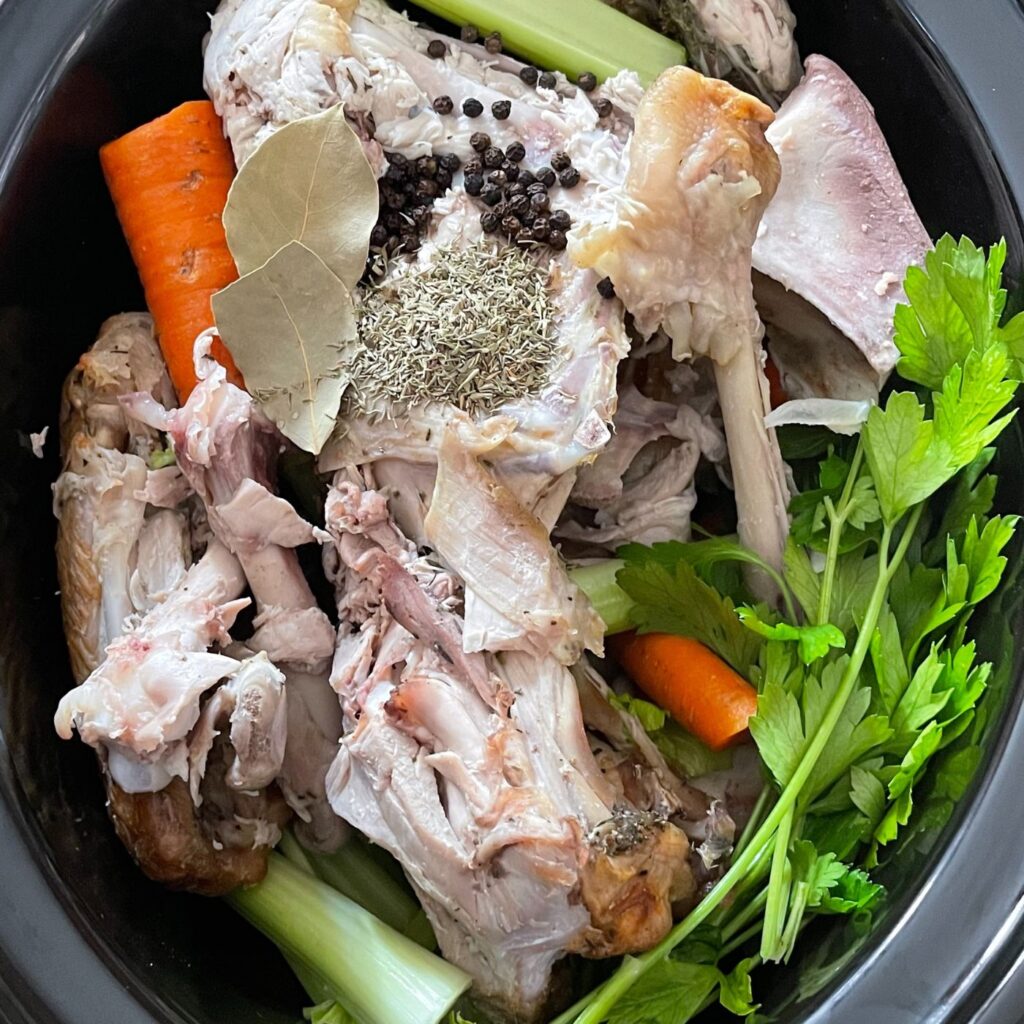 The BEST Slow Cooker Turkey Broth Recipe | Montana Happy