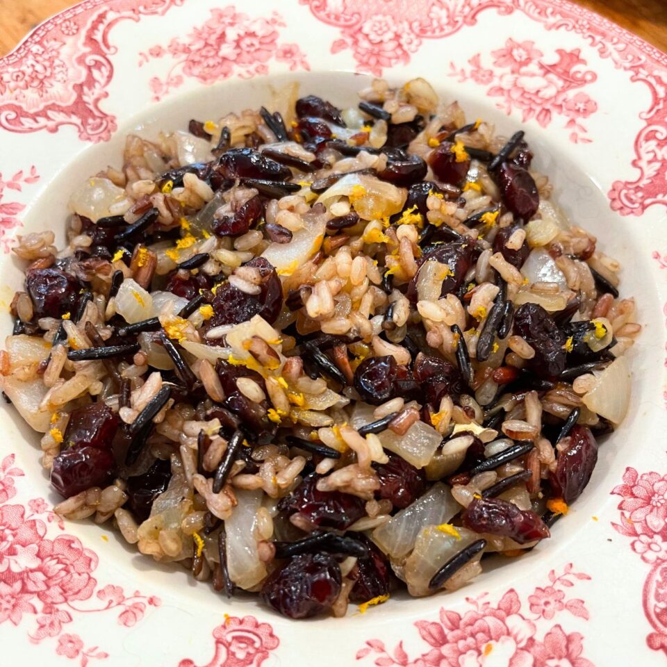 The BEST Cranberry Rice with Caramelized Onions | Montana Happy