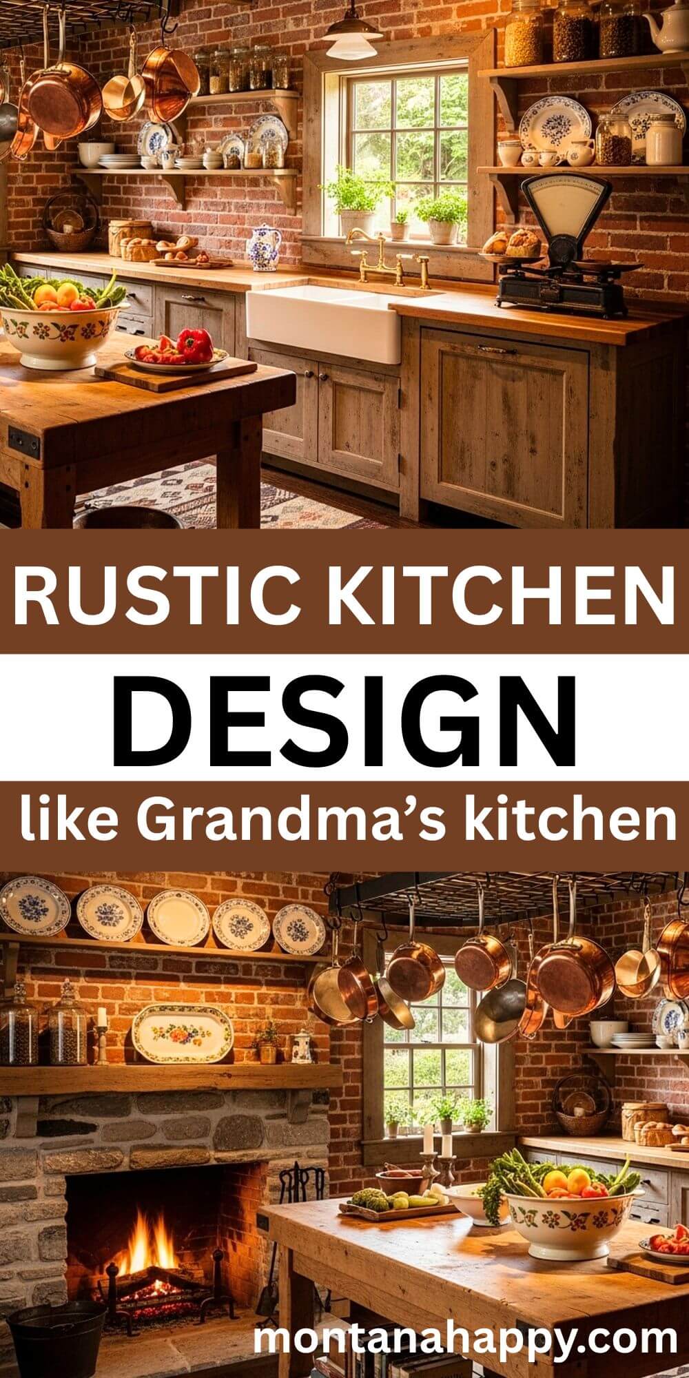 Cozy Rustic Kitchen Design Like Grandma's Kitchen | Montana Happy